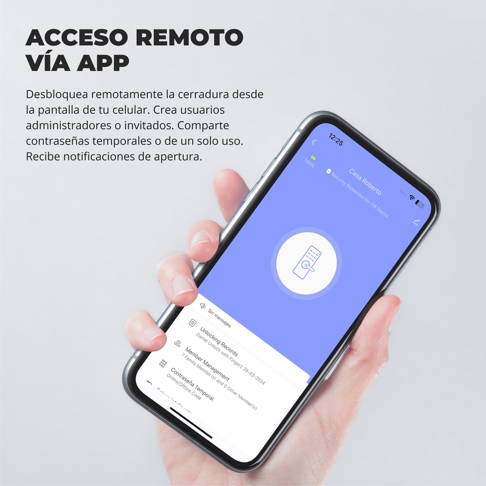 Cerrojo Inteligente WiFi con Huella EXC-SD325